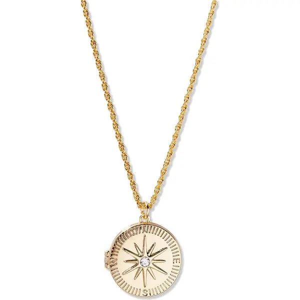 BROOK & YORK Mel Compass Locket Pendant Necklace - Gold
