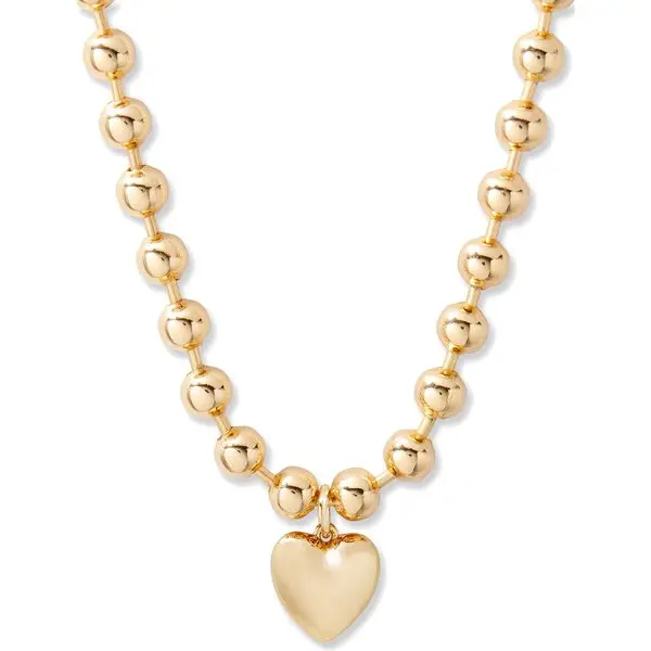BROOK & YORK Plated Heart Pendant Necklace - Gold