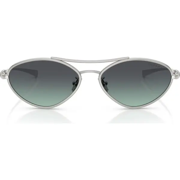 Tiffany & Co. Oval Sunglasses - Silver/azure Gradient Grey