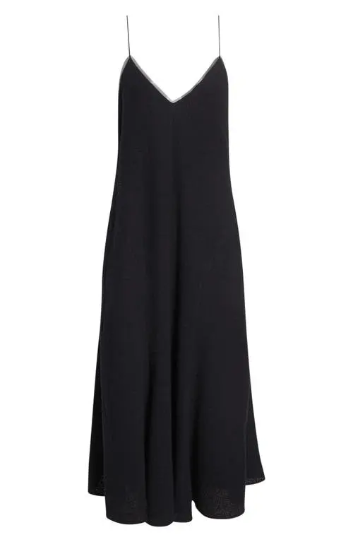 Khaite Iben Slipdress In English Twist Tweed - Black