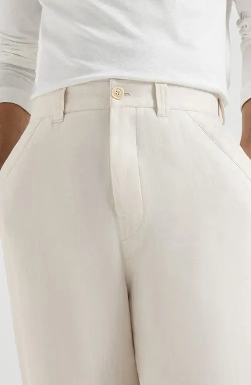 Brunello Cucinelli Linen Trousers With Drawstring Hem - Shell