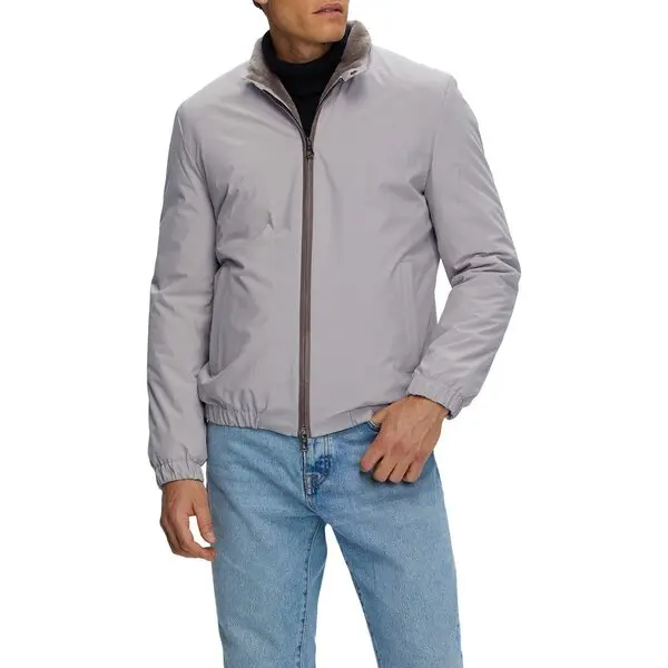 Gorski Genuine Shearling Lined Jacket - Light Beige