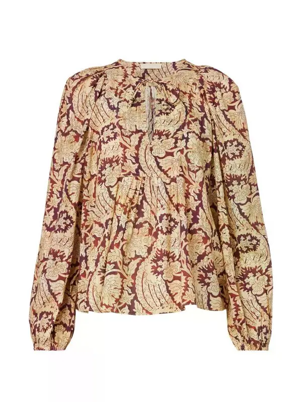 Ulla Johnson Floral Print Ruffled Blouse