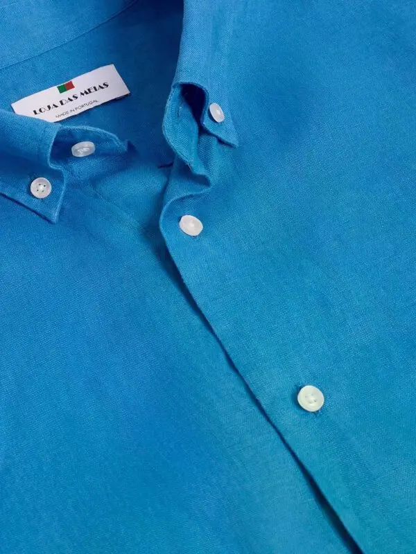 LOJA DAS MEIAS Button-down Collar Shirt - Blue