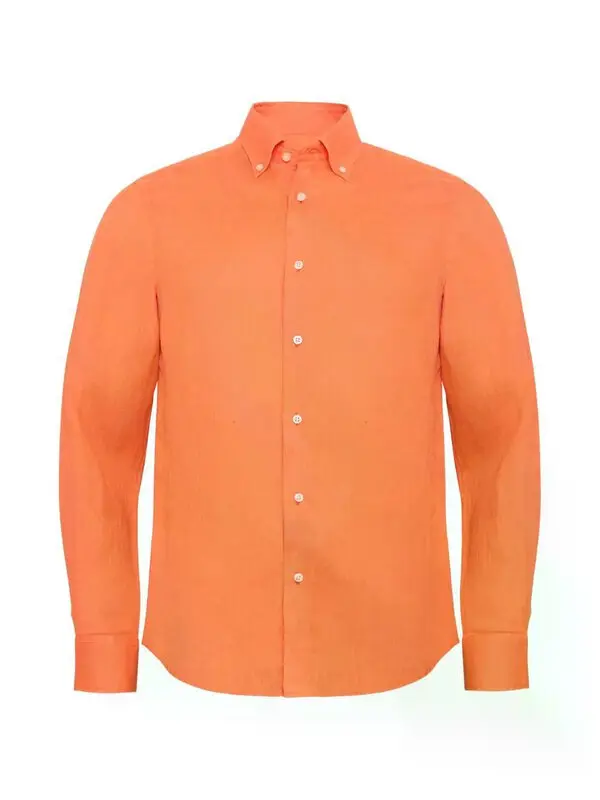LOJA DAS MEIAS Button-down Long-sleeve Shirt - Orange