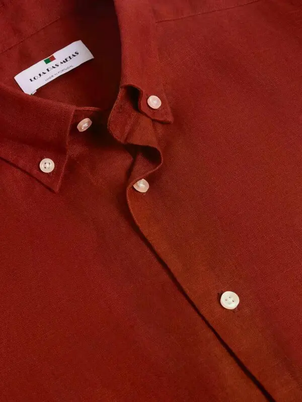 LOJA DAS MEIAS Button-down Long-sleeved Shirt - Red