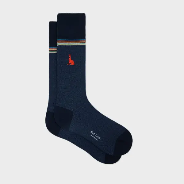 Paul Smith Embroidered Rabbit Crew Socks - Blue
