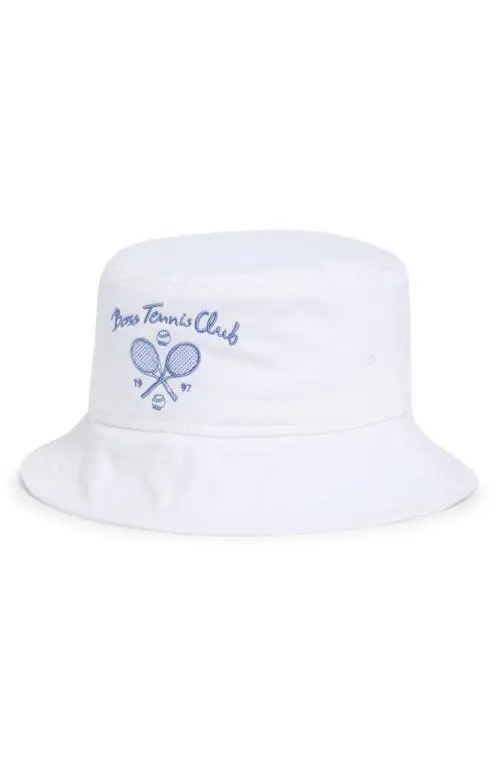 BOSS Tennis Club Cotton Twill Bucket Hat - White