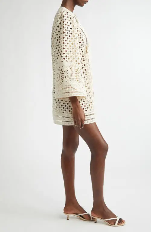 Zimmermann Indra Embroidered Silk Eyelet Minidress