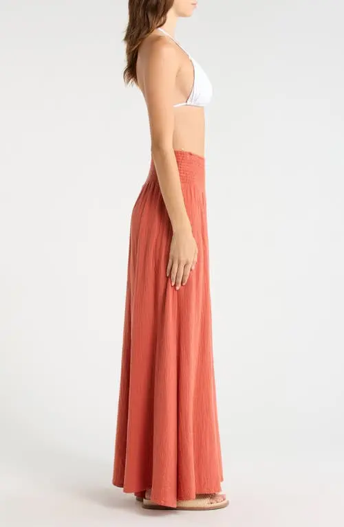 Elan Smocked Waist Palazzo Pants