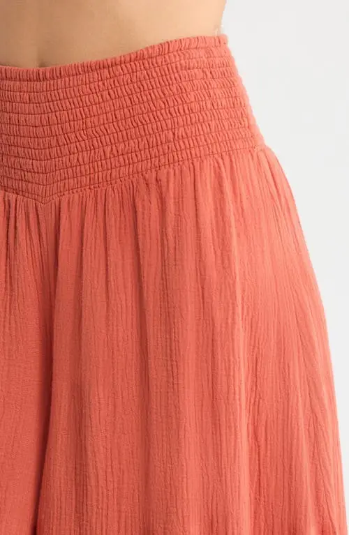 Elan Smocked Waist Palazzo Pants