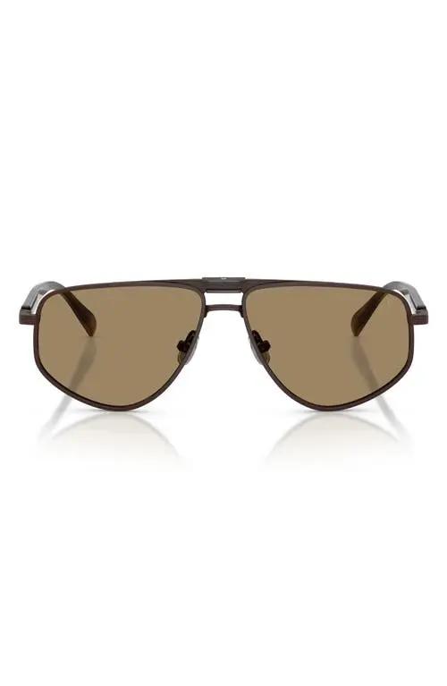 Brunello Cucinelli Geometric Pilot Sunglasses - Matte Chocolate