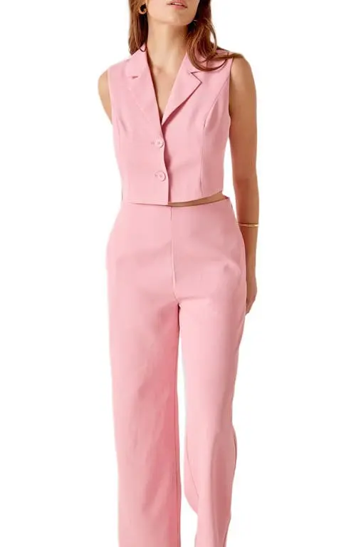 MARSY Sleeveless Wide Leg Jumpsuit With Notched Collar And Cutout Detail