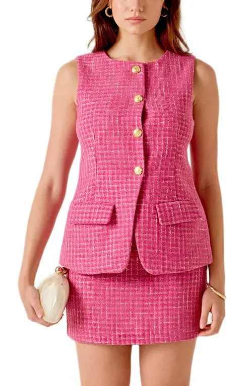 MARSY Tweed Button-up Vest