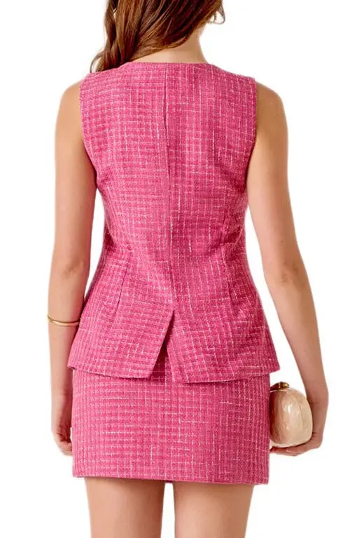 MARSY Tweed Button-up Vest