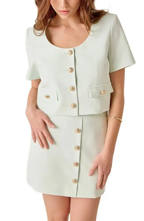 MARSY Button Front Miniskirt