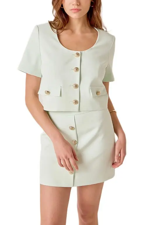 MARSY Button Front Miniskirt