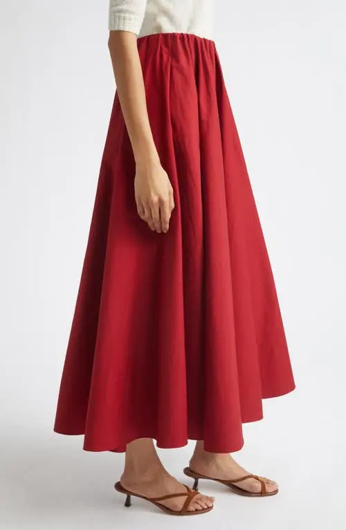 Staud Milano Stretch Cotton Skirt - Rouge