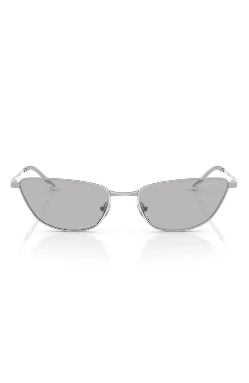 Emporio Armani Cat Eye Sunglasses - Shiny Silver/light Grey