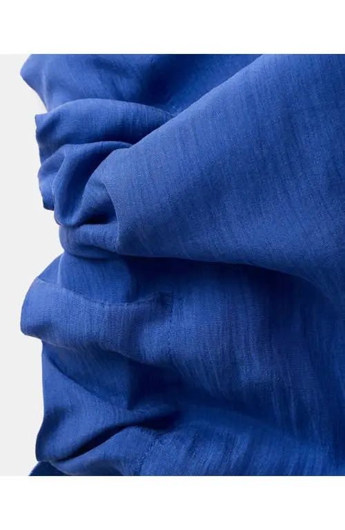 Mango Silk Puff Sleeve V-neck Nightgown - Blue