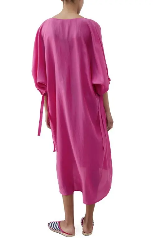 Mango Silk Puff Sleeve V-neck Nightgown