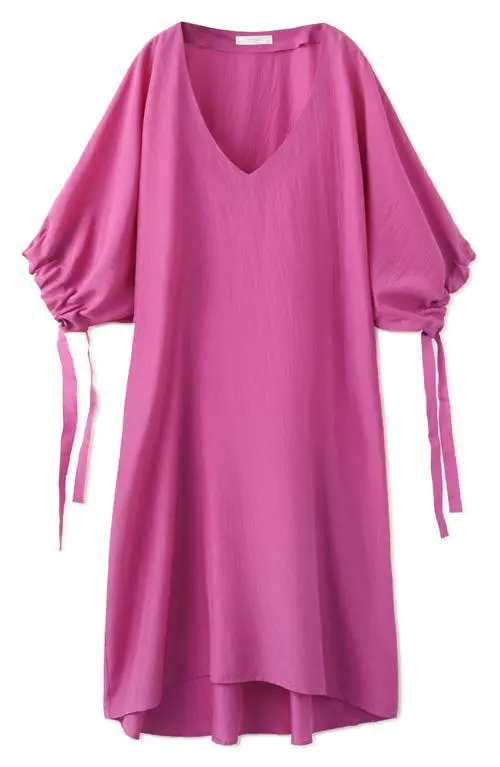 Mango Silk Puff Sleeve V-neck Nightgown