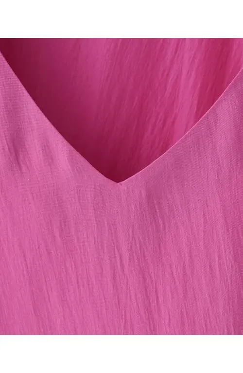 Mango Silk Puff Sleeve V-neck Nightgown