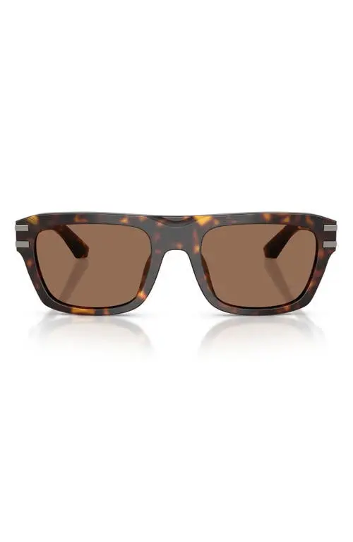 Dolce & Gabbana Rectangular Full Rim Sunglasses - Havana/dark Brown