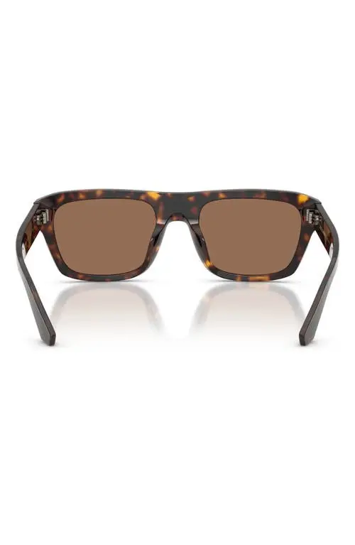 Dolce & Gabbana Rectangular Full Rim Sunglasses - Havana/dark Brown