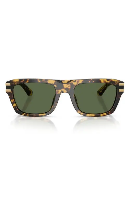 Dolce & Gabbana Rectangular Full Rim Sunglasses - Yellow Havana/dark Green