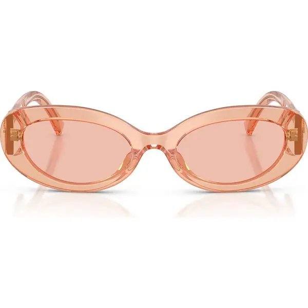 Dolce & Gabbana 53mm Oval Sunglasses - Nude Transparent/dark Pink
