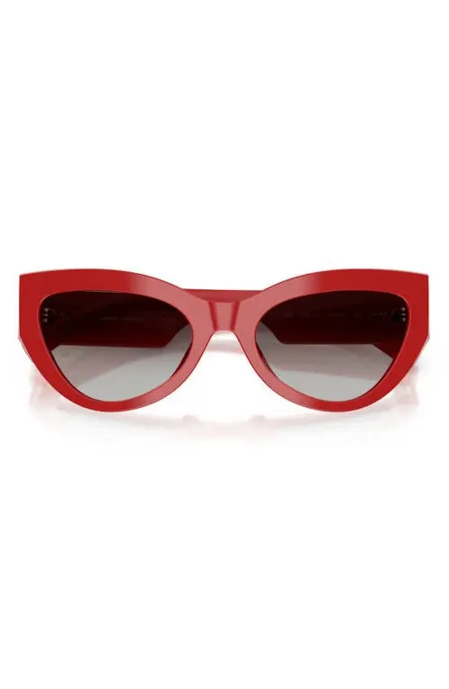 Dolce & Gabbana Cat Eye Sunglasses With Cuore Devotion Emblem - Full Red/grey Gradient