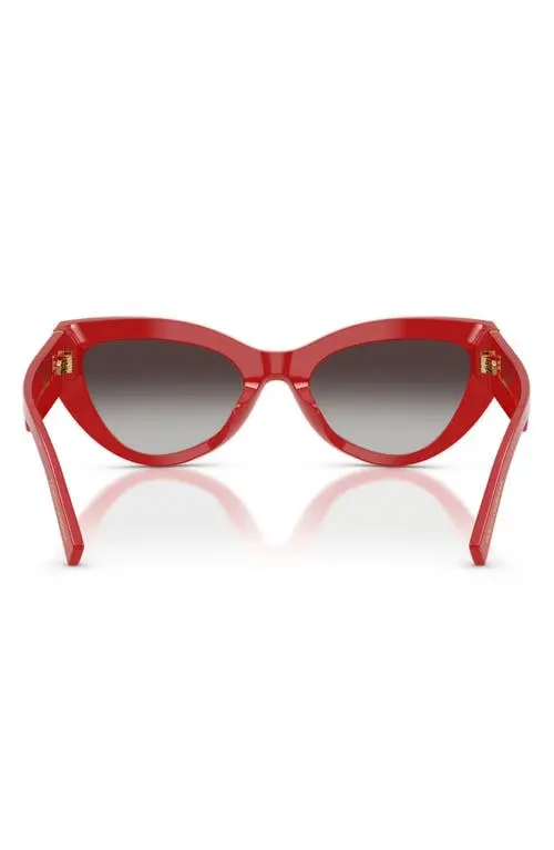 Dolce & Gabbana Cat Eye Sunglasses With Cuore Devotion Emblem - Full Red/grey Gradient