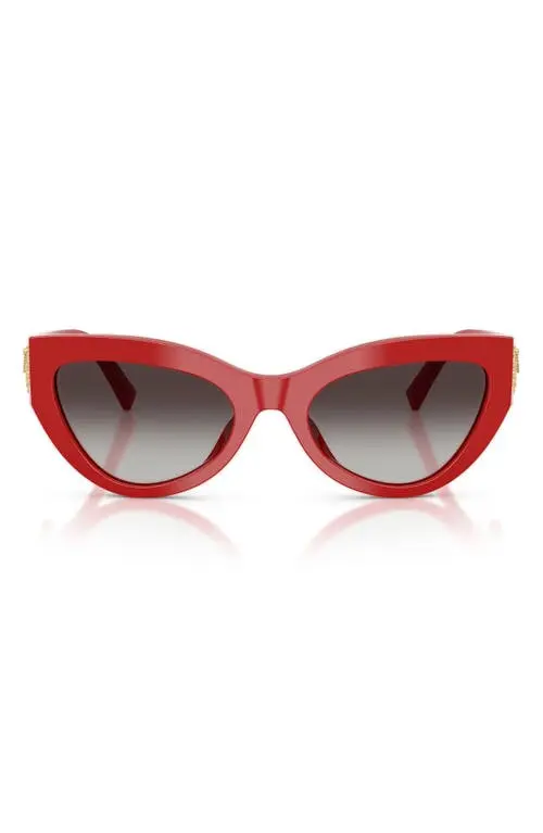 Dolce & Gabbana Cat Eye Sunglasses With Cuore Devotion Emblem - Full Red/grey Gradient