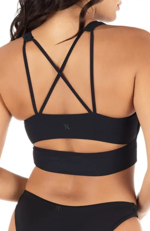 Hurley Longline Strappy Bikini Top With Cutout Detail