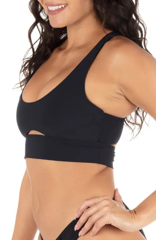 Hurley Longline Strappy Bikini Top With Cutout Detail