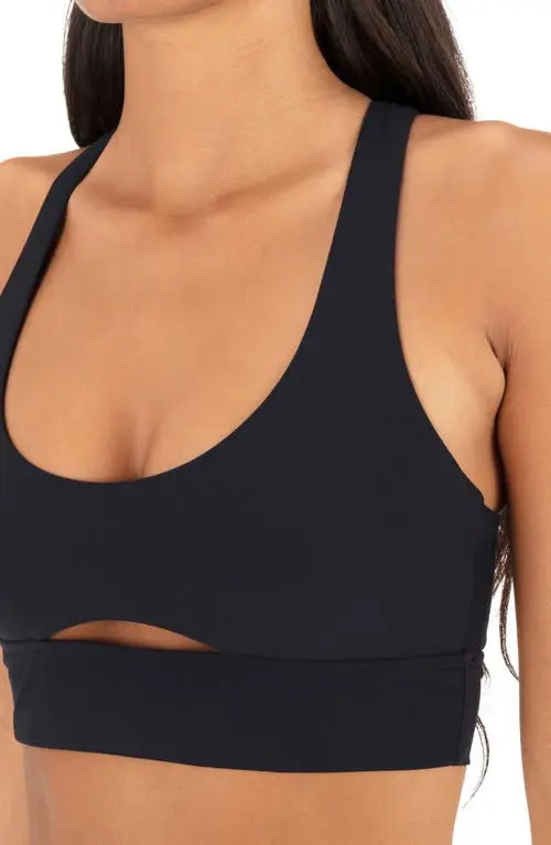Hurley Longline Strappy Bikini Top With Cutout Detail