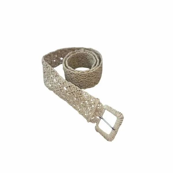 ZANATANY CONCEPTS Dentelle Raffia Belt - Gold