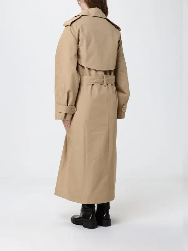 THE FRANKIE SHOP Cotton Blend Oversized Trench Coat - Beige