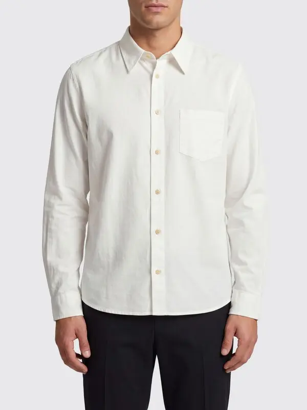 A.p.c. Long Sleeve Collared Shirt With Pocket