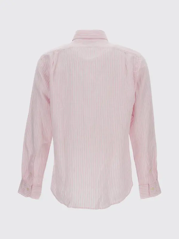 Polo Ralph Lauren Striped Linen Blend Casual Shirt - Pink
