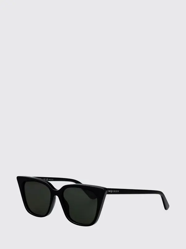 Alexander McQueen Butterfly Cat-eye Sunglasses In Acetate With Lettering Logo - Black