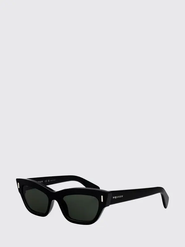 Alexander McQueen Cat-eye Sunglasses In Acetate With Lettering Logo On The Temples - Black