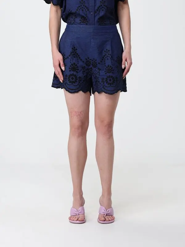 MC2 SAINT BARTH Animal Print Cotton Shorts - Denim