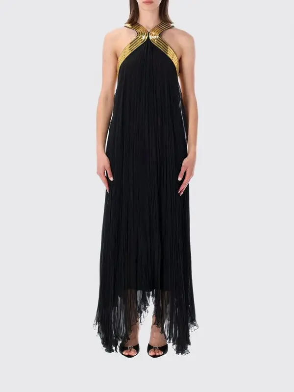 Alberta Ferretti Pleated Halterneck Maxi Dress - Multicolor