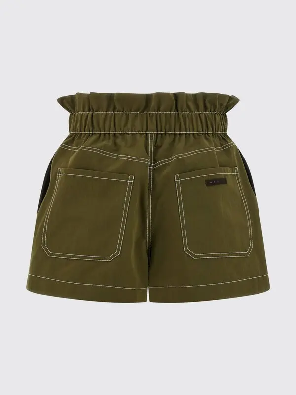 Marni High-waisted Cotton Blend Shorts With Slant Pockets