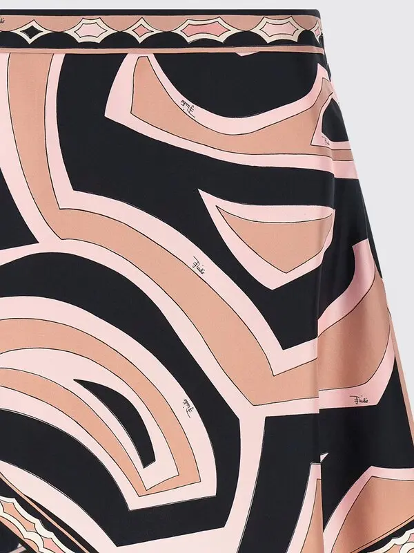 Emilio Pucci Printed Silk Asymmetric Skirt