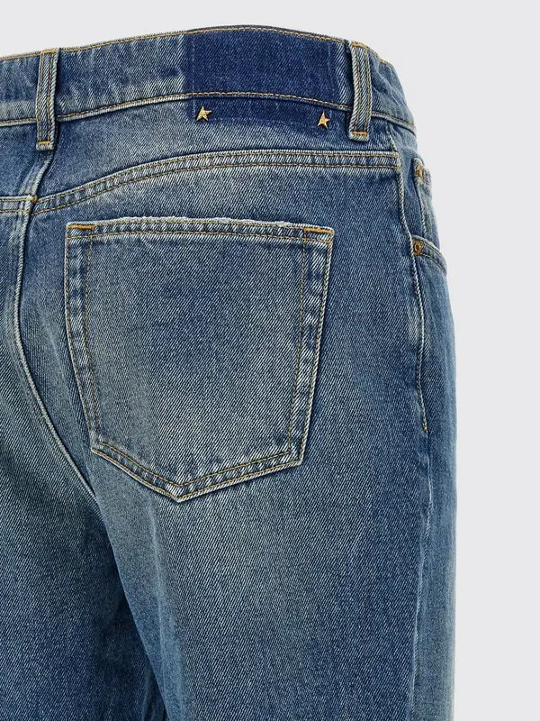 GOLDEN GOOSE Flared Cotton Denim Jeans - Blue