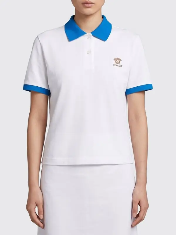 Versace Medusa Cotton Polo Shirt - Blue