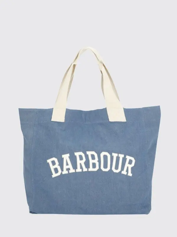 Barbour Emily Cotton Denim Tote Bag With Embroidered Logo - Blue